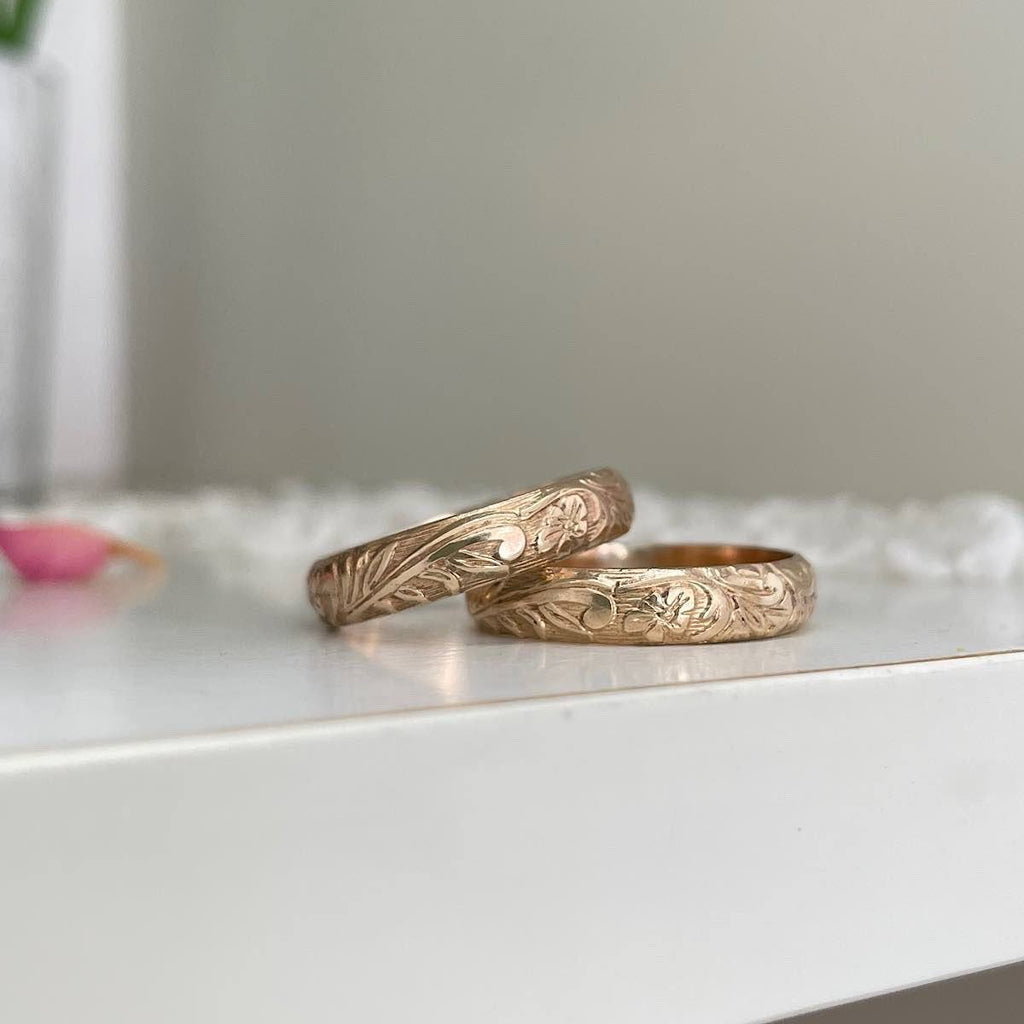 Cora Vintage Band Ring Gold – IsabelleGraceJewelry