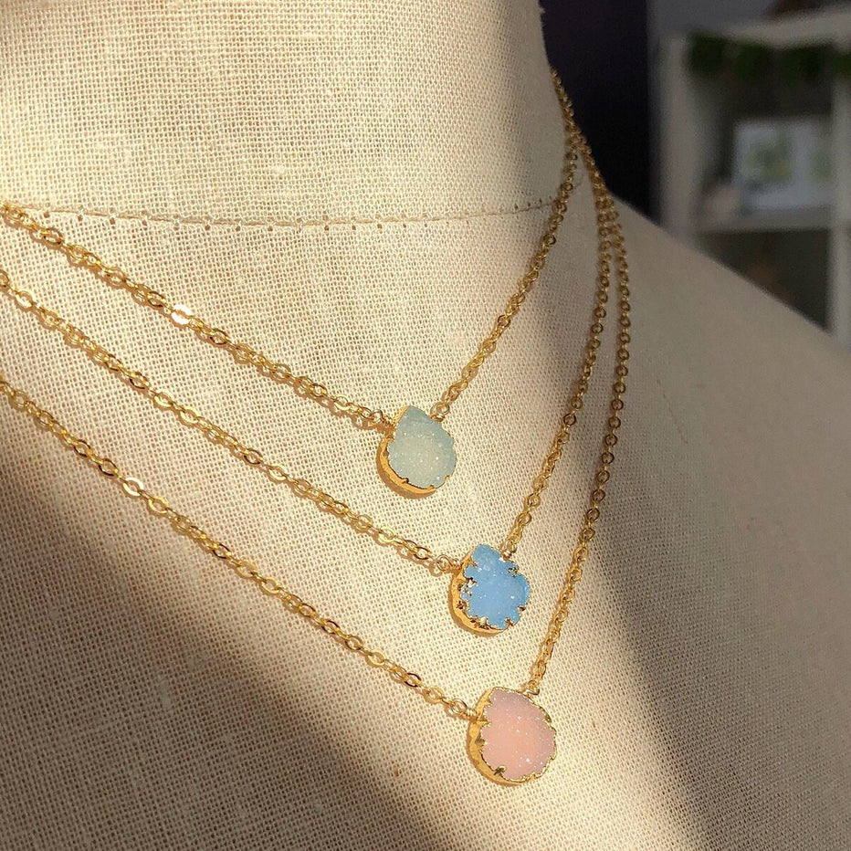 Itty Bitty Druzy Necklace – IsabelleGraceJewelry